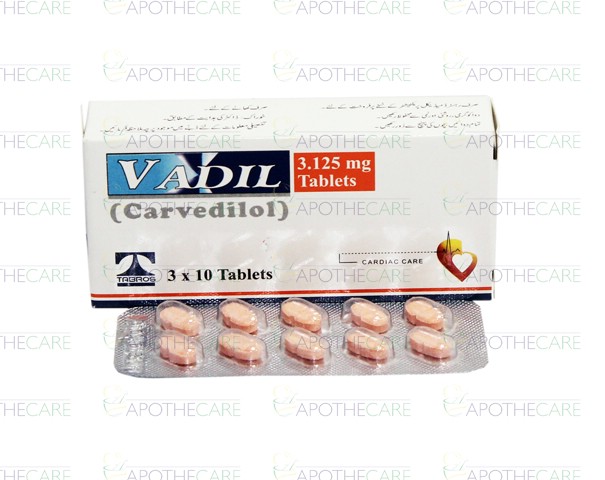 Vadil Tab 3.125mg 3x10's